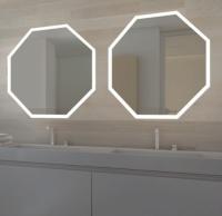 China Hotel Beauty Salon Furniture Shape Irregular Designer Frameless Backlit Bathroom Mirror for sale
