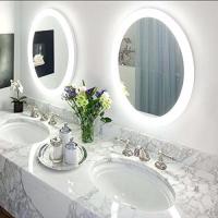 China Modern Hotel Bathroom Round Illuminated Mirror with Custom Shape and IP44 Rating Design for sale