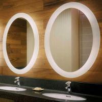 China Modern Hotel Bathroom Round Illuminated Mirror with Custom Shape and IP44 Rating Design for sale