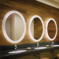 China Wall Mounted Lighted Mirror 5mm Copper Free Silver Mirror Glass for Hotel Home LED for sale