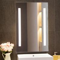 China Customized Design Style LED Lighted Bathroom Mirror with Clock and Medicine Cabinet for sale