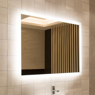 China Square Wall Mounted Fog Free Shower Magnifying Mirror With Light Mirror Size 500x700mm for sale