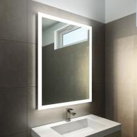 China Square Wall Mounted Fog Free Shower Magnifying Mirror With Light Mirror Size 500x700mm for sale