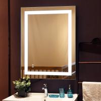 China Bathroom Vanity Round Metal Frame Mirror With Replaceable 2835 SMD LED Strip Lighting for sale