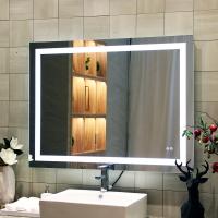 China Square IP44 Wall Mounted Led Backlit Defog Multi function Bathroom Light Mirror 110-277V 50/60HZ for sale