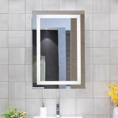 China Living Room Illuminated Rectangle Shaving Shower Room Bathroom Mirrors With Touch Switch for sale