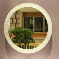China Glass Oval Shape Round Smart Touch Screen LED Bathroom Vanity Mirror with Dimming for sale