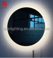 China Glass Oval Shape Round Smart Touch Screen LED Bathroom Vanity Mirror with Dimming for sale
