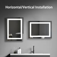 China Rectangle LED Mirror for Home and Salon Decor Rust Resistant Chassis Frameless Design for sale