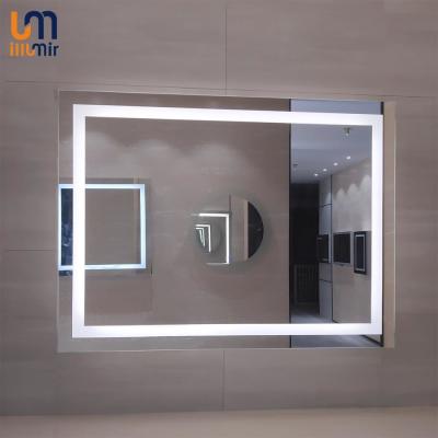China 2700K-6000K CCT Hotel Decorative LED Wall Vanity Mirror With Lights Single Sided for sale