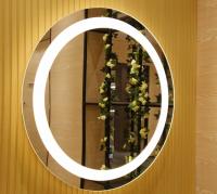 China WiFi Android System Modern Oval LED Makeup Mirror with Touch Screen and Digital Clock for sale
