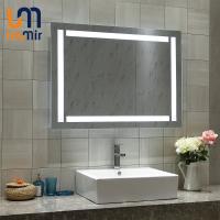 China IP44 Rated Silver Square Cosmetic Mirror with LED Illumination Easy Wall Mounting for sale