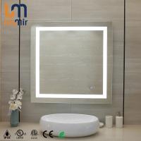 China IP44 Rated Silver Square Cosmetic Mirror with LED Illumination Easy Wall Mounting for sale