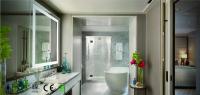 China IP44 Rated Silver Square Cosmetic Mirror with LED Illumination Easy Wall Mounting for sale