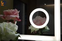 China IP44 Rated Silver Square Cosmetic Mirror with LED Illumination Easy Wall Mounting for sale