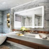 China Modern Hotel Home Furniture Big Wall Mirror with 3000K/4000K/6000K Color Temperature for sale