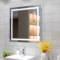 China Wall Mounted LED Bathroom Mirror With Lights Dimming Function Polished Silver Mirror for sale