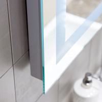 China Wall Mounted LED Bathroom Mirror With Lights Dimming Function Polished Silver Mirror for sale