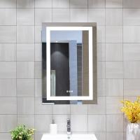 China Wall Mounted LED Bathroom Mirror With Lights Dimming Function Polished Silver Mirror for sale