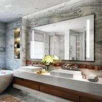 China Smart Vanity Bathroom Mirror With Defogger And Hotel Light For Wall Mounted Led Mirror for sale