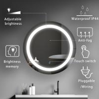 China Compact Bathroom Mirror With Lights Corrosion Protection Adjustable Lighting for sale