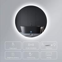 China Luxury Silver Lenses Touch Screen Wall Mirror With LED Lights And Defogger for sale