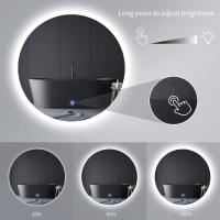 China Luxury Silver Lenses Touch Screen Wall Mirror With LED Lights And Defogger for sale