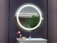 China Versatile Large Round Mirror With Lights Frameless Space Saving Stylish for sale