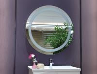 China Versatile Large Round Mirror With Lights Frameless Space Saving Stylish for sale