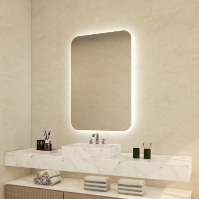 China Customized Size Intelligent Wall Mounted LED Backlit Vanity Mirror for Hotel Bathrooms for sale