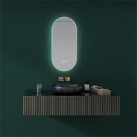 China Customized Size Intelligent Wall Mounted LED Backlit Vanity Mirror for Hotel Bathrooms for sale