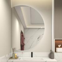 China High Definition Bathroom Mirror With Lights Mildew Proof Half Moon Backlit Mirror for sale