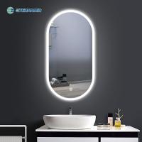 China High Definition Bathroom Mirror With Lights Mildew Proof Half Moon Backlit Mirror for sale