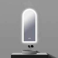 China High Definition Bathroom Mirror With Lights Mildew Proof Half Moon Backlit Mirror for sale