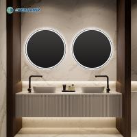 China Long Lasting Bathroom Mirror With Lights Aesthetic Round Illuminated Bathroom Mirror for sale