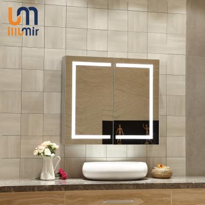China Modern Luxury LED Illuminated Mirror Cabinet Rust Resistant Customized for sale