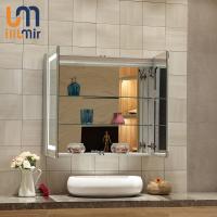 China Hotel Bathroom Lighted Mirror Cabinet Aluminum Mirrored Cabinets Medicine Cabinet for sale