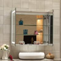 China IP44 Silver Grey Anodized Aluminium Body LED Mirrored Medicine Cabinet for Home Bathroom for sale