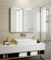 China Installation Type Wall Mounted Bathroom Cabinet with LED Lights and Magnifying Glass for sale