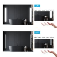 China Waterproof Lighted Mirror With Medicine Cabinet Safety Easy Installation for sale
