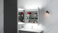 China Illuminated Bathroom Mirror Cabinet Modern Stylish With Lights For Home And Hotel for sale