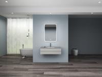 China Wall Mounted Led Medicine Cabinet Anti Fog Lighted Vanity Mirror With Storage Customized for sale