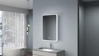 China Wall Mounted Led Medicine Cabinet Anti Fog Lighted Vanity Mirror With Storage Customized for sale