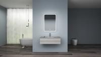 China Wall Mounted Led Medicine Cabinet Anti Fog Lighted Vanity Mirror With Storage Customized for sale