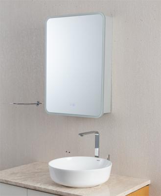 China Double Door Anti-Fog Lighted Vanity Mirror Medicine Cabinet LED Touch Sensor Adjustable for sale