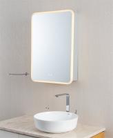 China Double Door Anti-Fog Lighted Vanity Mirror Medicine Cabinet LED Touch Sensor Adjustable for sale