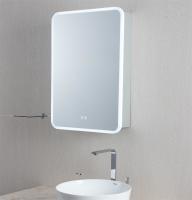 China Double Door Anti-Fog Lighted Vanity Mirror Medicine Cabinet LED Touch Sensor Adjustable for sale