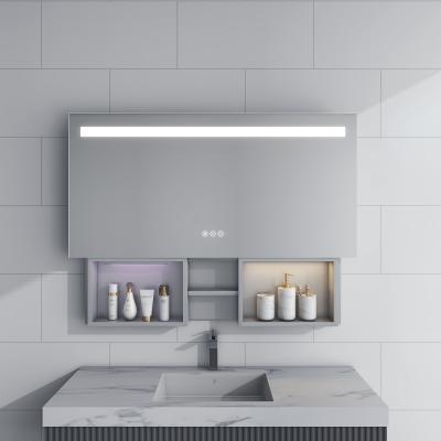 China Intelligent Led Medicine Cabinet Mirror Automatic Lift Light Up Medicine Cabinet Mirror for sale