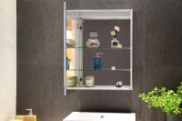 China Wall - Mounted Bathroom Cabinet With Led Mirror With Touch Switch For Hotel for sale