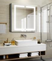 China Space Saving Aluminum Mirror Cabinet High Definition Compact Light Up Bathroom Mirror Cabinet for sale